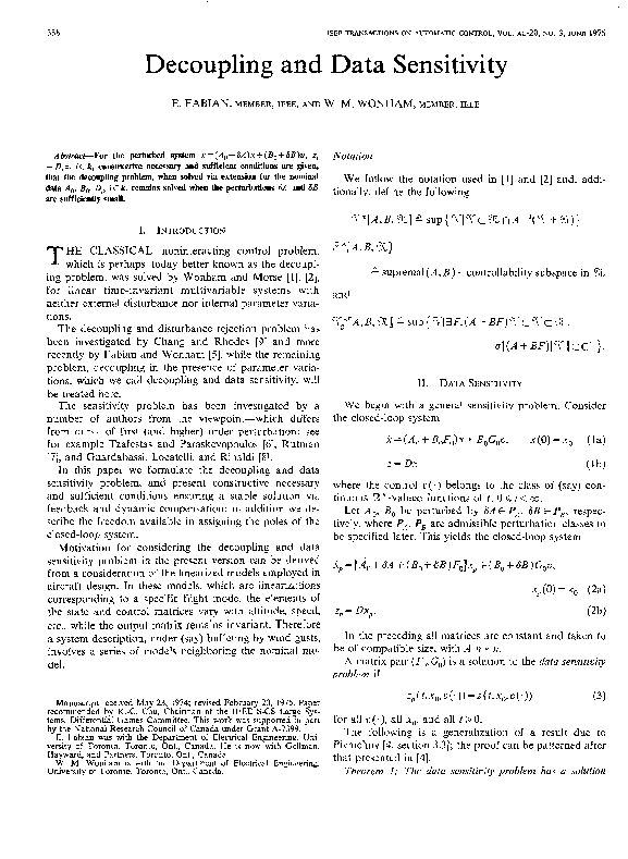 (PDF) Decoupling and data sensitivity | Walter Wonham - Academia.edu