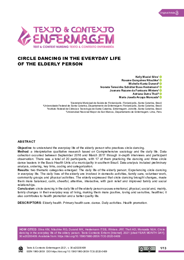 (PDF) Circle Dancing in the Everyday Life of the Elderly Person