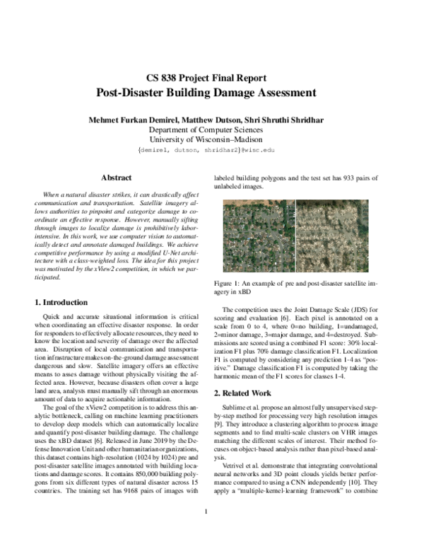 (PDF) Post-Disaster Building Damage Assessment