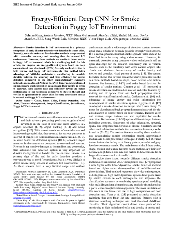 Pdf Energy Efficient Deep Cnn For Smoke Detection In Foggy Iot