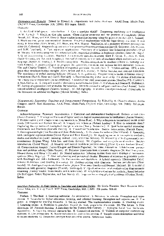 (PDF) Diagrammatic reasoning: Cognitive and computational perspectives