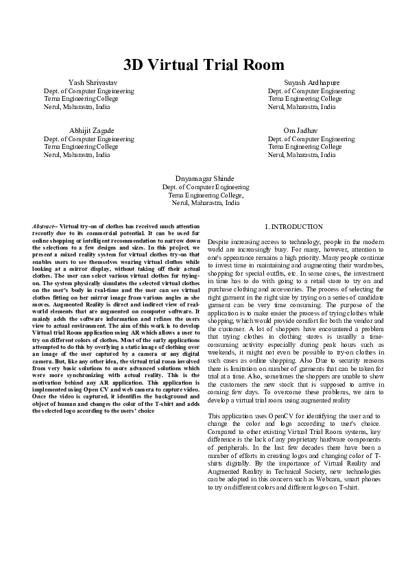 (DOC) 3D Virtual Trial Room