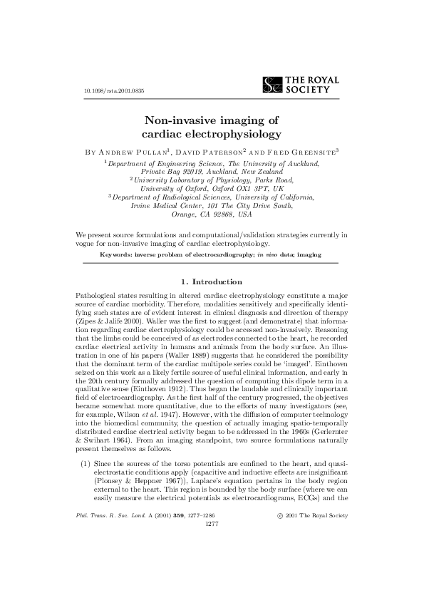 (PDF) Non-Invasive Cardiac Electrophysiology Imaging