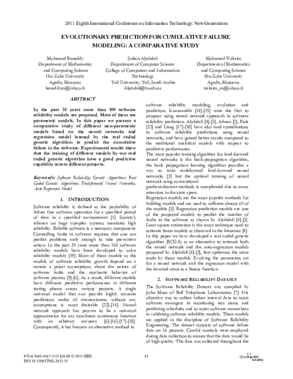 (PDF) Evolutionary Prediction for Cumulative Failure Modeling: A Comparative Study