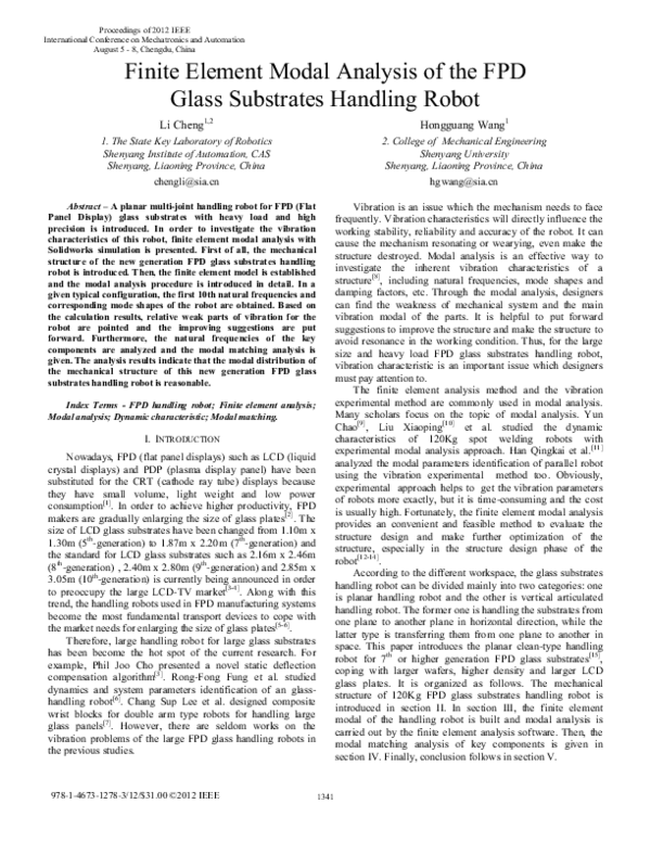 (PDF) Finite element modal analysis of the FPD glass substrates ...