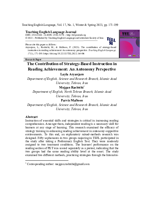 (PDF) Teaching English Language Journal