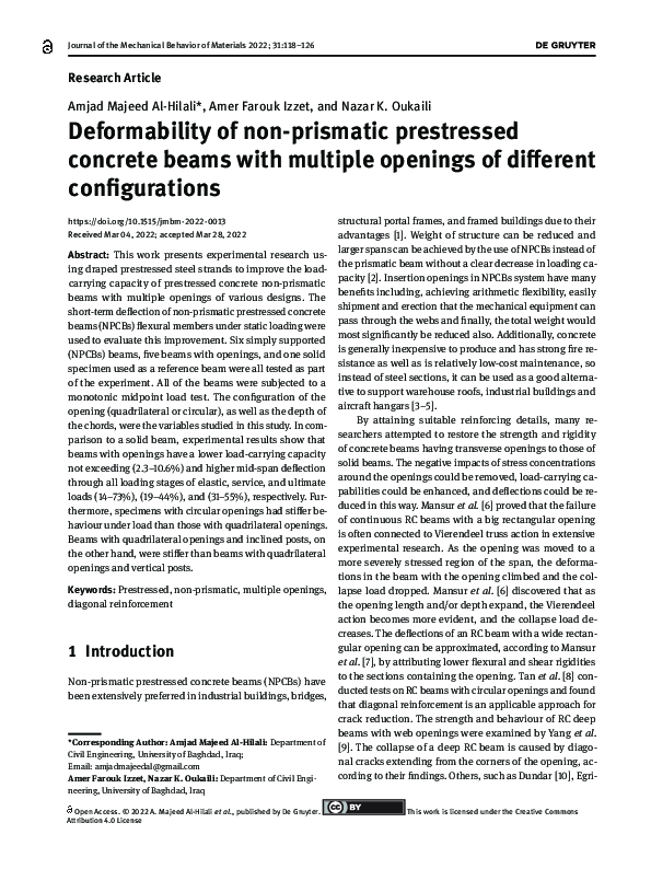 (PDF) Deformability of non-prismatic prestressed concrete beams with ...