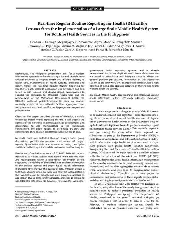 (PDF) Real-time Regular Routine Reporting for Health (R4Health ...