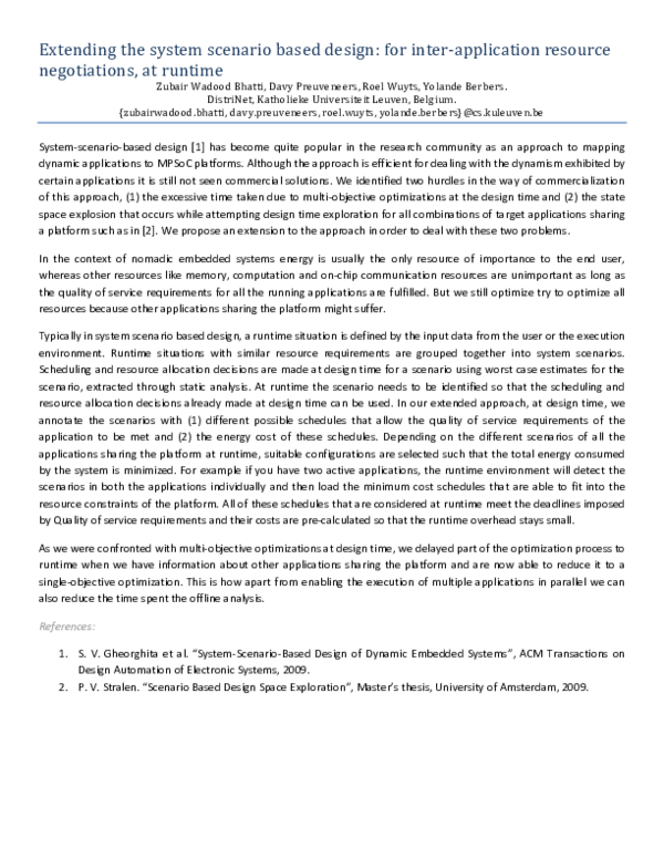 (PDF) Extending the system scenario based design: for inter-application ...