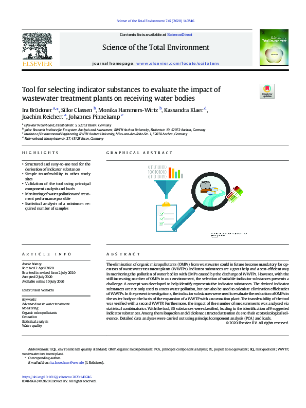 (PDF) Tool for selecting indicator substances to evaluate the impact of ...