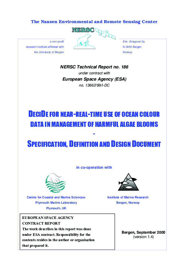 (PDF) Specification, Definition and Design Document (DeciDe)