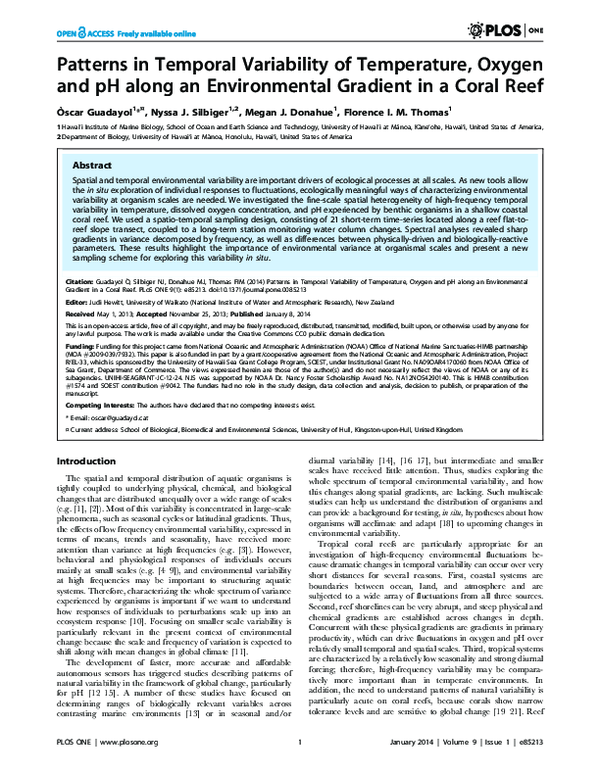 (PDF) Patterns in Temporal Variability of Temperature, Oxygen and pH ...