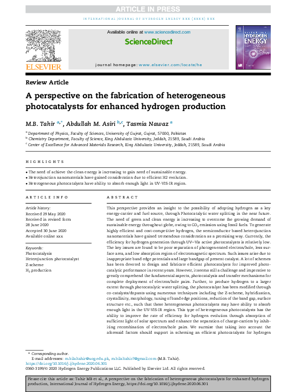 (PDF) A perspective on the fabrication of heterogeneous photocatalysts ...