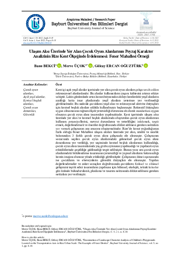 (PDF) Examination of Landscape Character Analysis of Children's Playgrounds Located on the ...