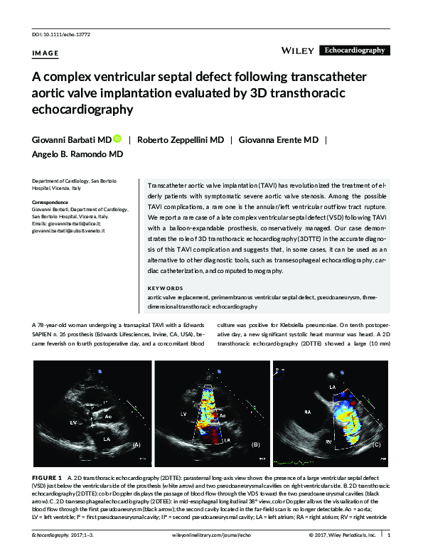 (PDF) A complex ventricular septal defect following transcatheter aortic valve implantation ...