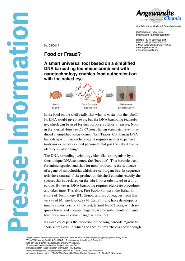 (PDF) DNA Barcoding Meets Nanotechnology: Development of a Universal ...