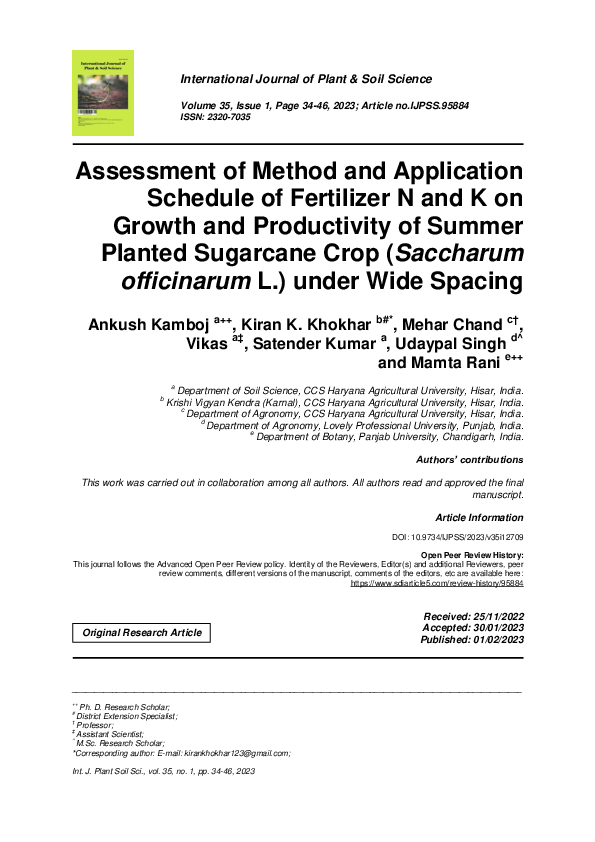 (PDF) Assessment of Method and Application Schedule of Fertilizer N and ...