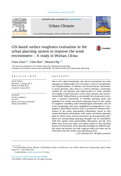 (PDF) GIS-based surface roughness evaluation in the urban planning system to improve the wind ...
