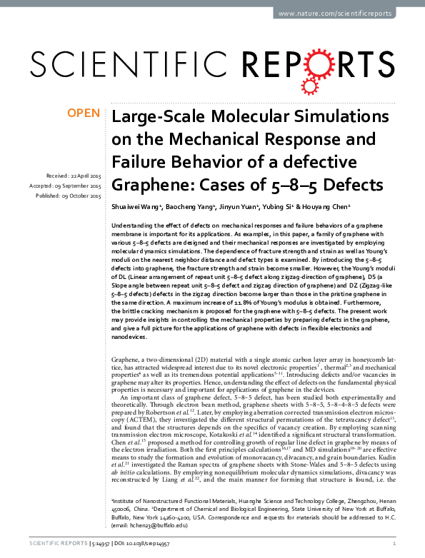(PDF) Large-Scale Molecular Simulations on the Mechanical Response and Failure Behavior of a ...