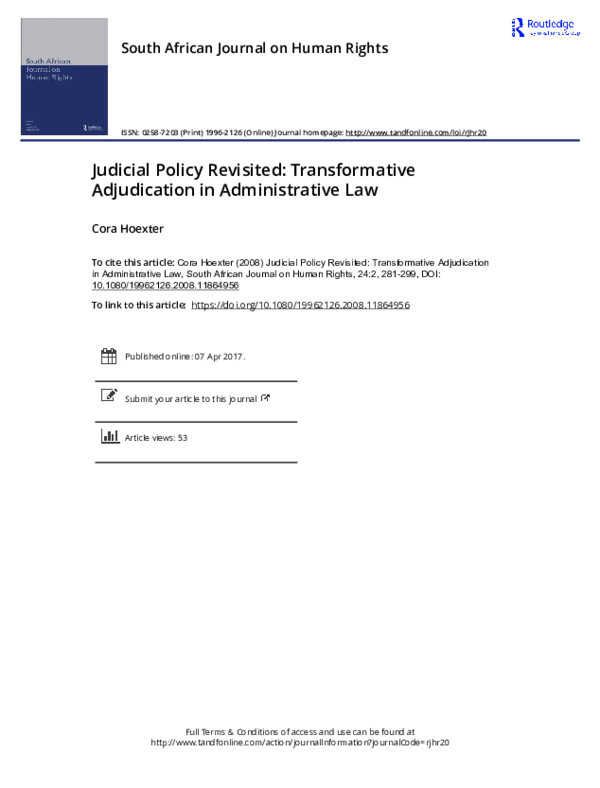 (PDF) Judicial Policy Revisited: Transformative Adjudication in ...