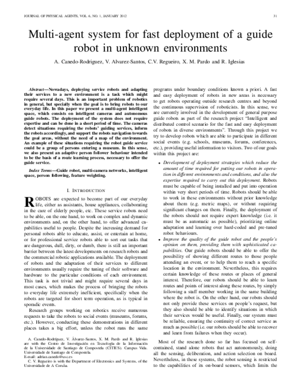 (PDF) Multi-agent system for fast deployment of a guide robot in unknown environments