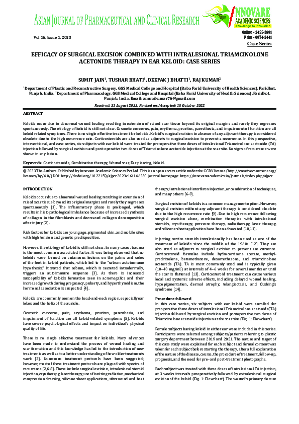 (PDF) EFFICACY OF SURGICAL EXCISION COMBINED WITH INTRALESIONAL ...