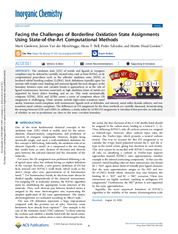 (PDF) Facing the Challenges of Borderline Oxidation State Assignments ...