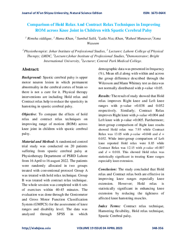 (PDF) Comparison of Hold Relax And Contract Relax Techniques in ...