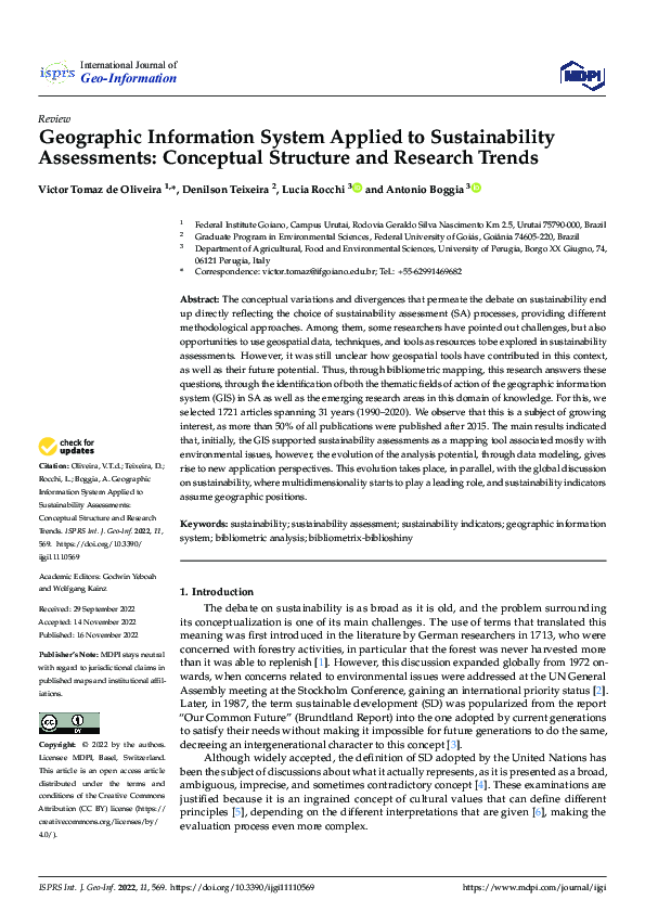 (PDF) Geographic Information System Applied to Sustainability Assessments: Conceptual Structure ...