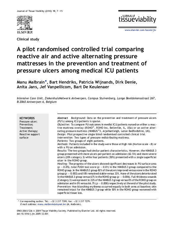 (PDF) A pilot randomised controlled trial comparing reactive air and ...