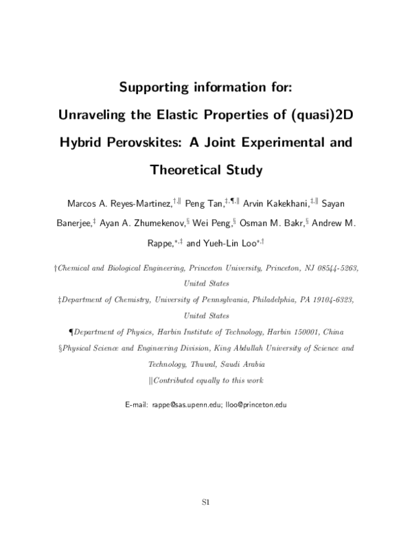 (PDF) Unraveling the Elastic Properties of (Quasi)Two-Dimensional ...
