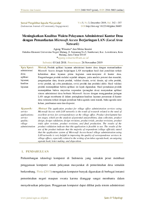 (PDF) Meningkatkan Kualitas Waktu Pelayanan Administrasi Kantor Desa ...