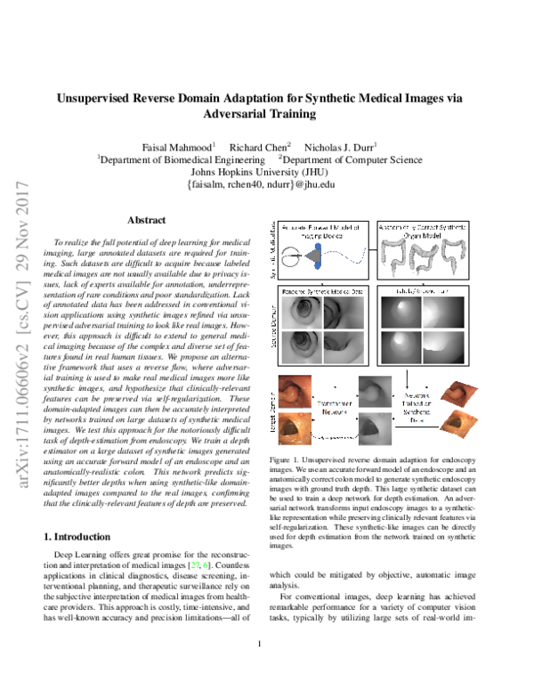 Pdf Unsupervised Reverse Domain Adaptation For Synthetic Medical Images Via Adversarial