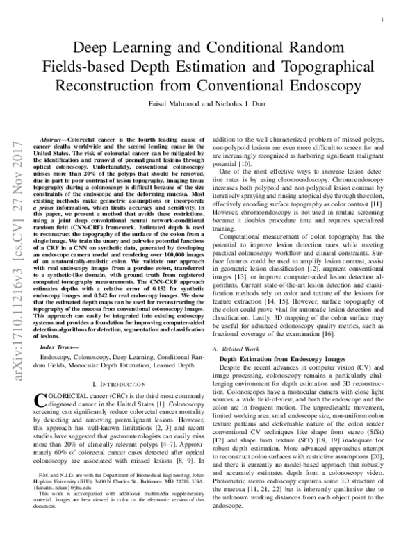 (PDF) Deep learning and conditional random fields-based depth estimation and topographical ...