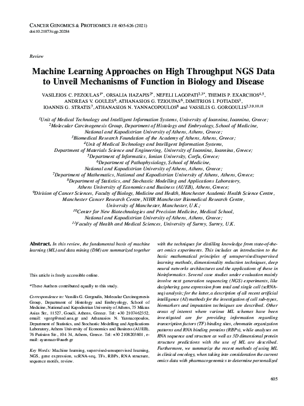 (PDF) Machine Learning Approaches on High Throughput NGS Data to Unveil ...