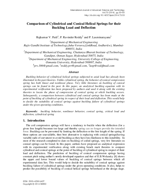 (PDF) Comparison of Cylindrical and Conical Helical Springs for their ...