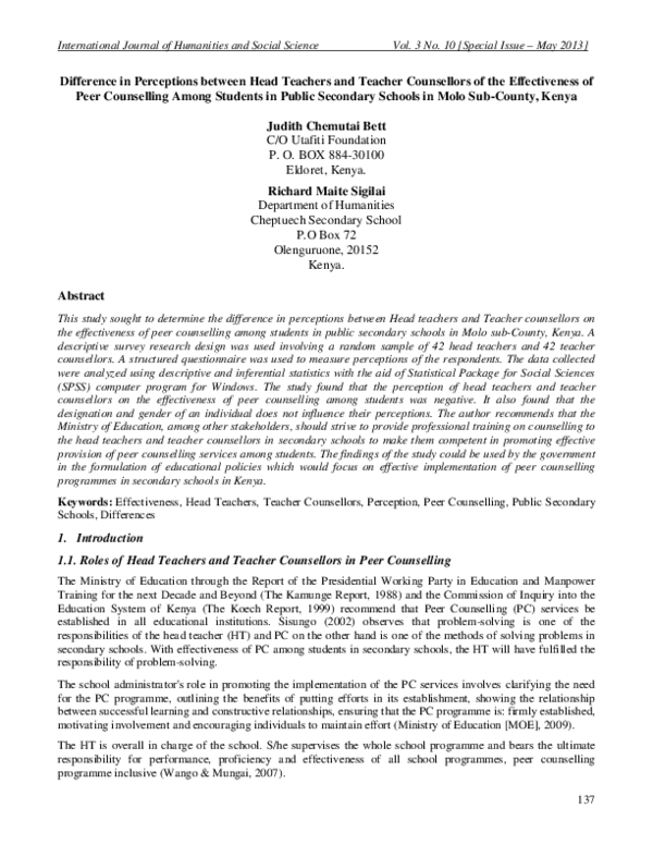 (PDF) Difference in Perceptions between Head Teachers and Teacher ...