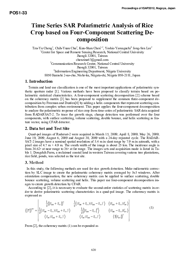 (PDF) Time Series SAR Polarimetric Analysis of Rice Crop Based on Four-component Scattering ...