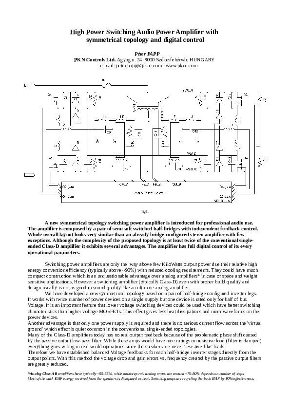 (PDF) High Power Switching Audio Power Amplifier with symmetrical ...
