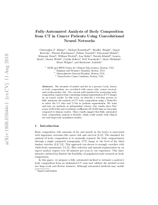 (PDF) Fully-Automated Analysis of Body Composition from CT in Cancer Patients Using ...