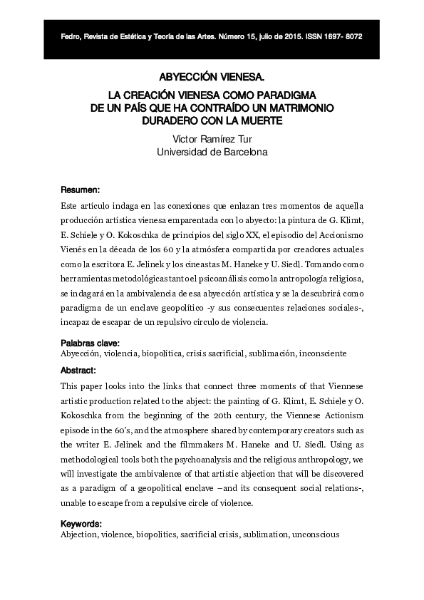 (PDF) Abyección vienesa. La creación vienesa como paradigma de un país ...