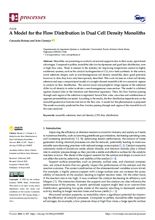 (PDF) A Model for the Flow Distribution in Dual Cell Density Monoliths