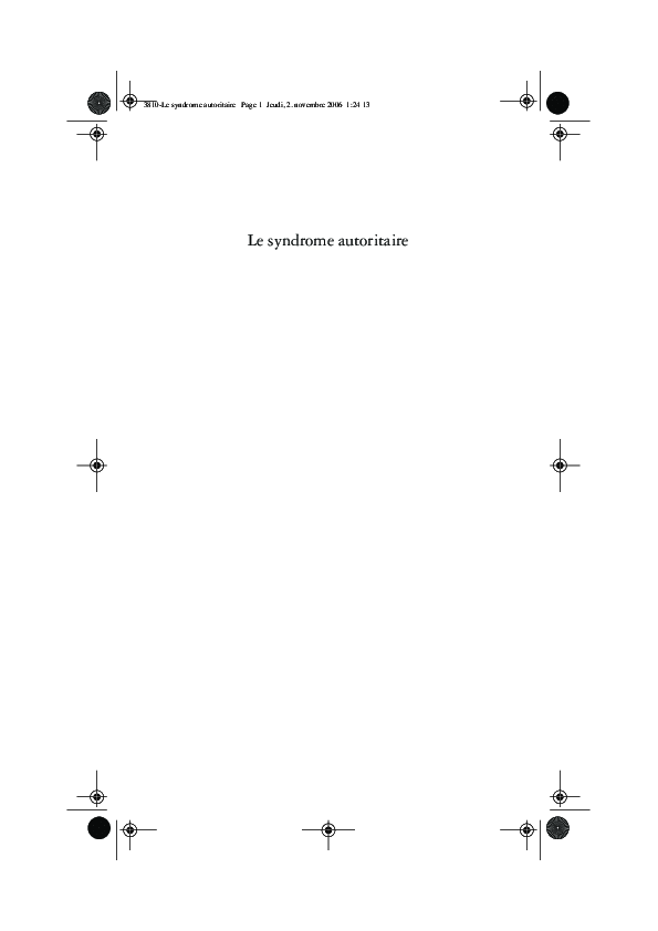 (PDF) Michel Camau et Vincent Geisser, Le syndrome autoritaire