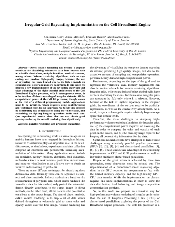 Pdf Irregular Grid Raycasting Implementation On The Cell Broadband Engine 1997