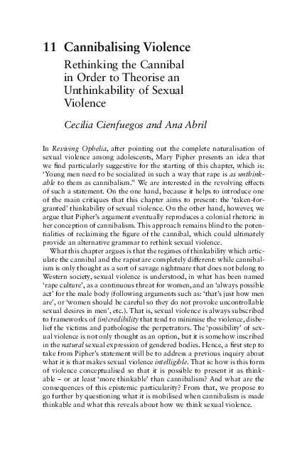 (PDF) Cienfuegos, Cecilia and Ana Abril (2021) - Cannibalising Violence ...