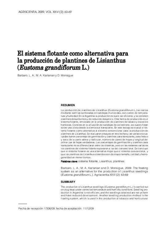 (PDF) El sistema flotante como alternativa para la producción de ...