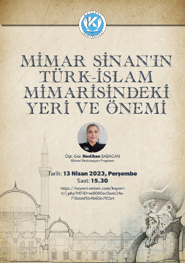 (PDF) MİMAR SİNAN'IN TÜRK İSLAM MİMARİSİNDEKİ YERİ VE ÖNEMİ | Neslihan Babacan - Academia.edu