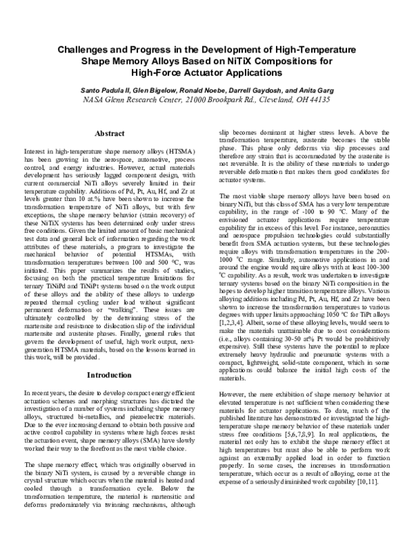 (PDF) Challenges and Progress in the Development of High-Temperature ...