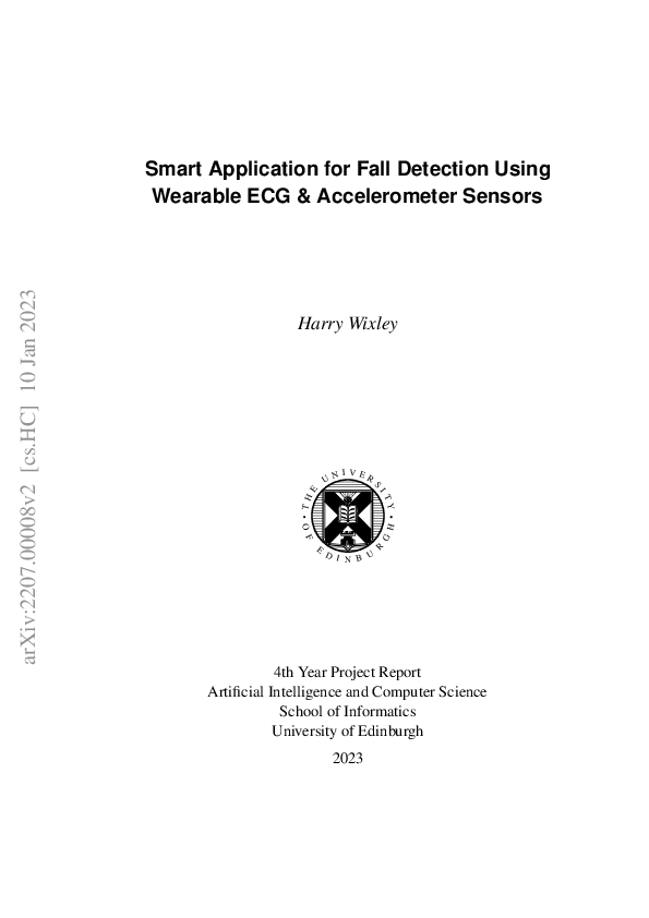 Pdf Smart Application For Fall Detection Using Wearable Ecg And Accelerometer Sensors Harry