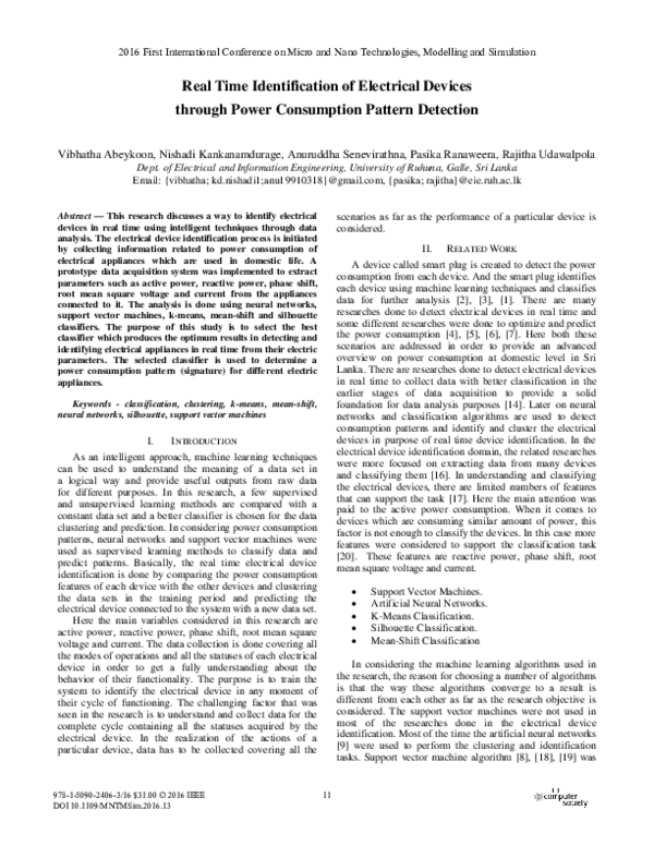 (PDF) q Real Time Identification of Electrical Devices through Power ...